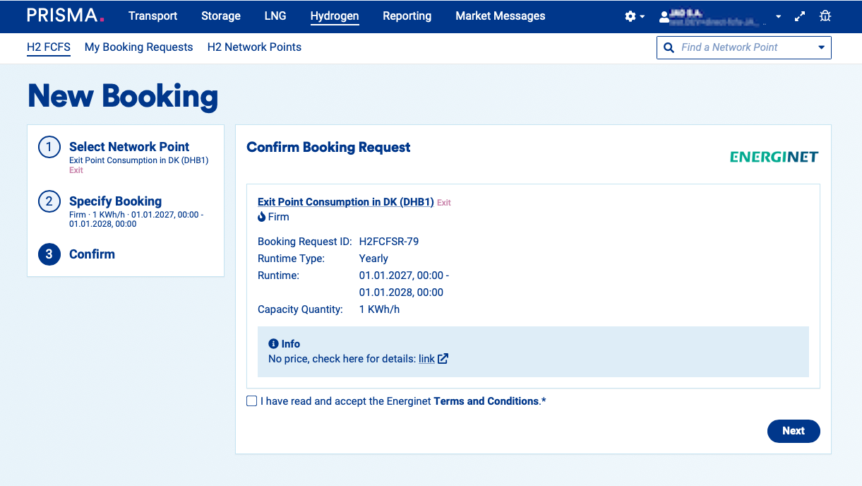 How to book capacity as a Hydrogen shipper