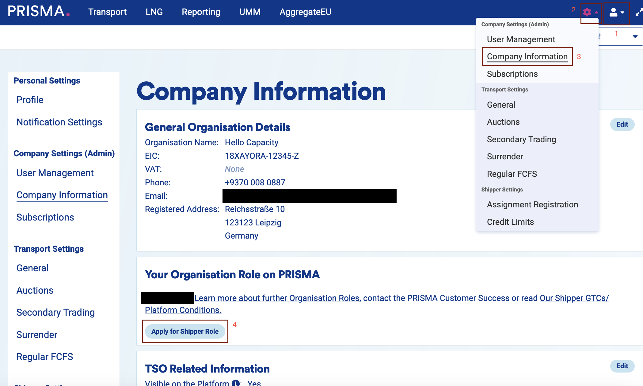 How to Add the Shipper Role to your Organisation?